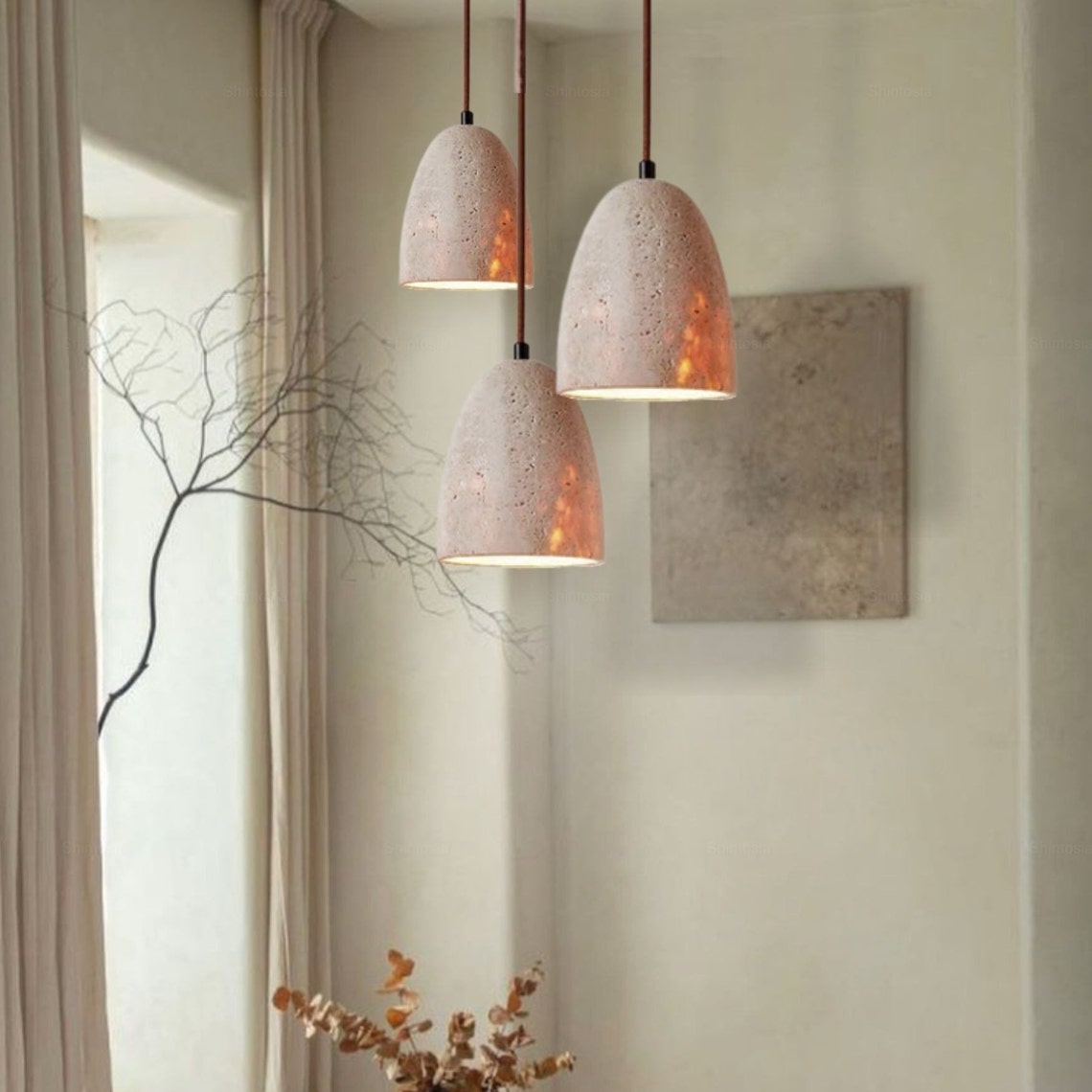 Natural Stone Pendant Light Chandelier Handmade Pendant Light Home ...