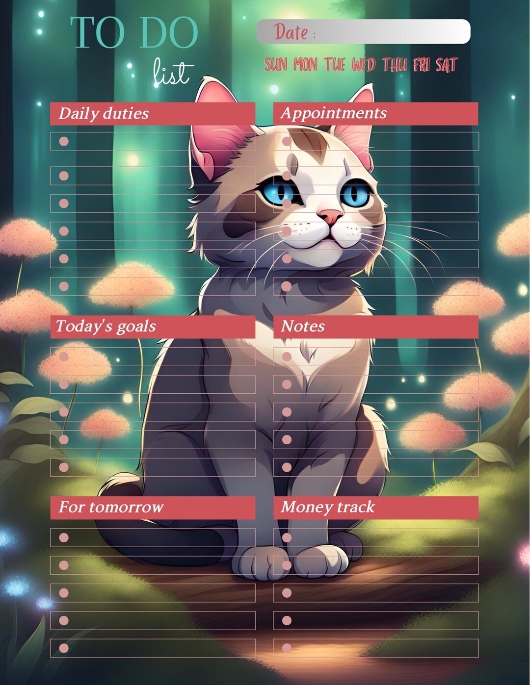 Cute PRINTABLE Daily Planner, To-do List for Fast and Easy Organizing ...