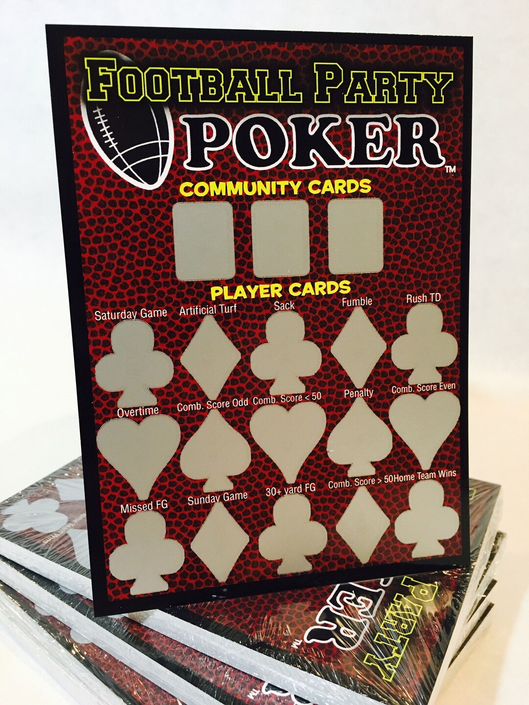 Football Party Poker Scratch off Cards - Etsy