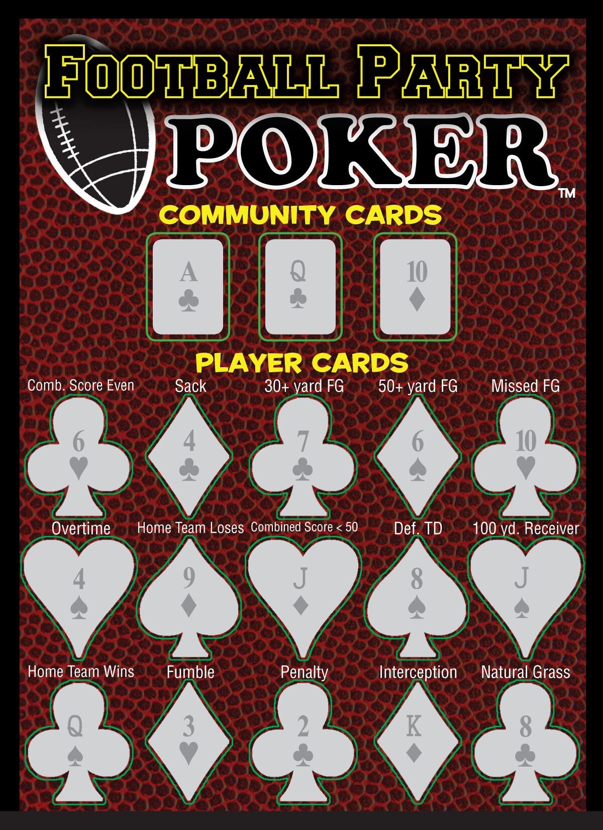 Football Party Poker Scratch off Cards - Etsy