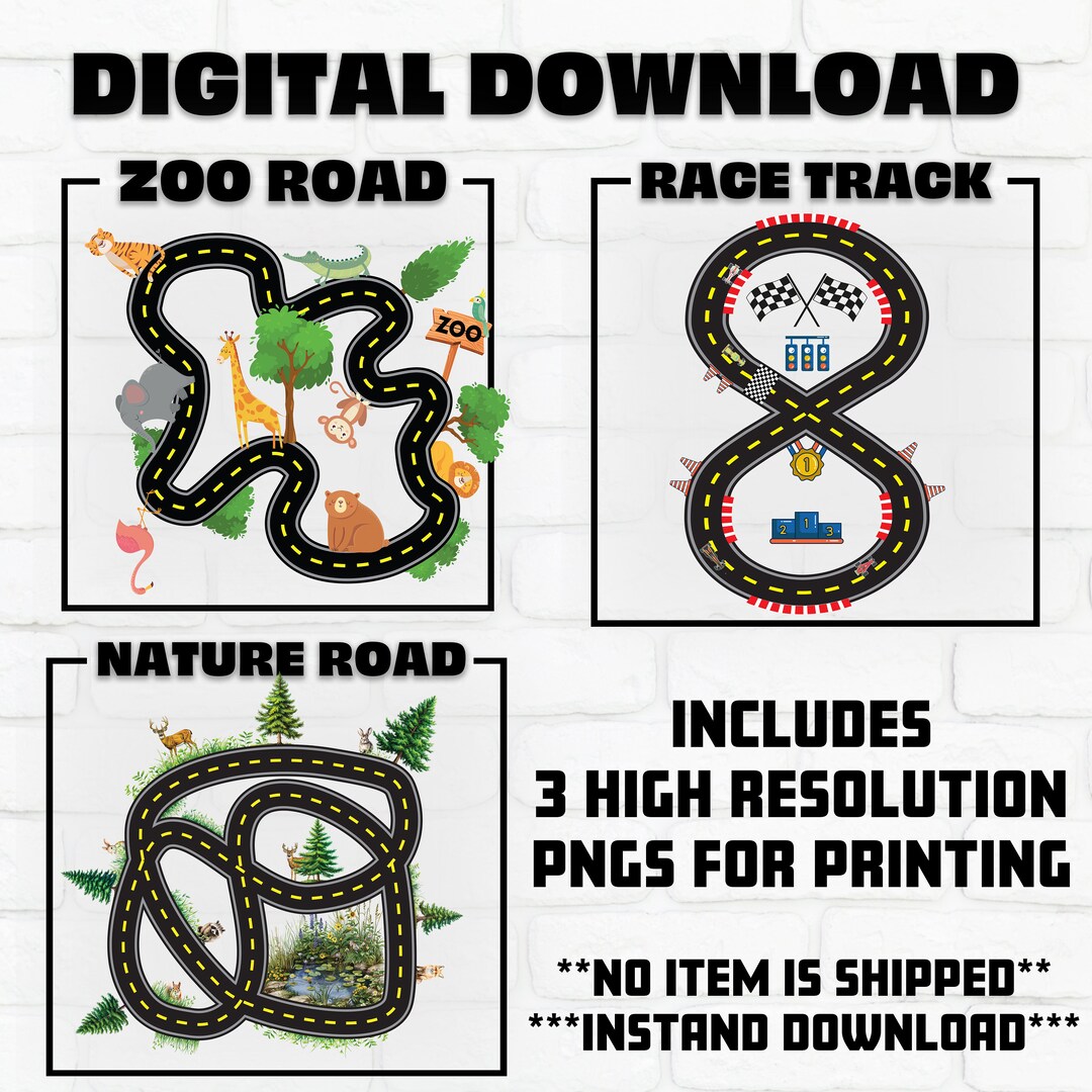 Race Track Printable, Dad Race Track, Gift for Dad, Play Race Car on ...