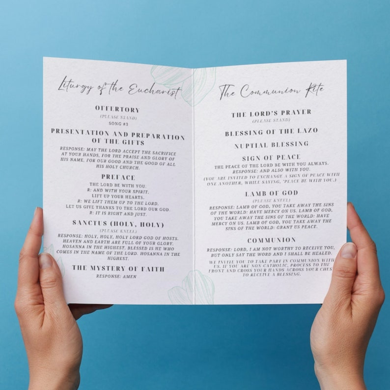 Catholic Wedding Program (within Mass) - Etsy