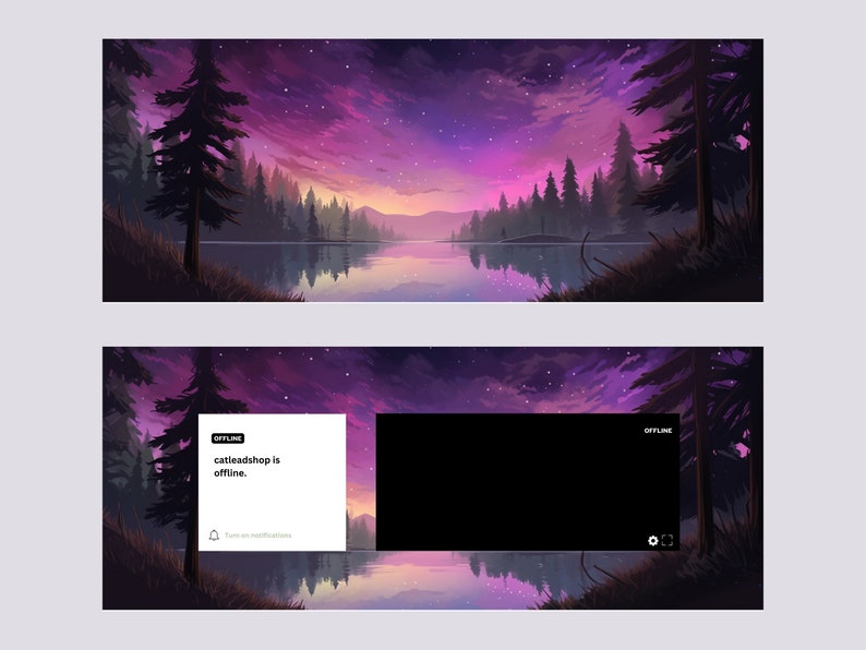 Starry Night Purple Twitch Stream Banner Purple Forest Wallpaper ...