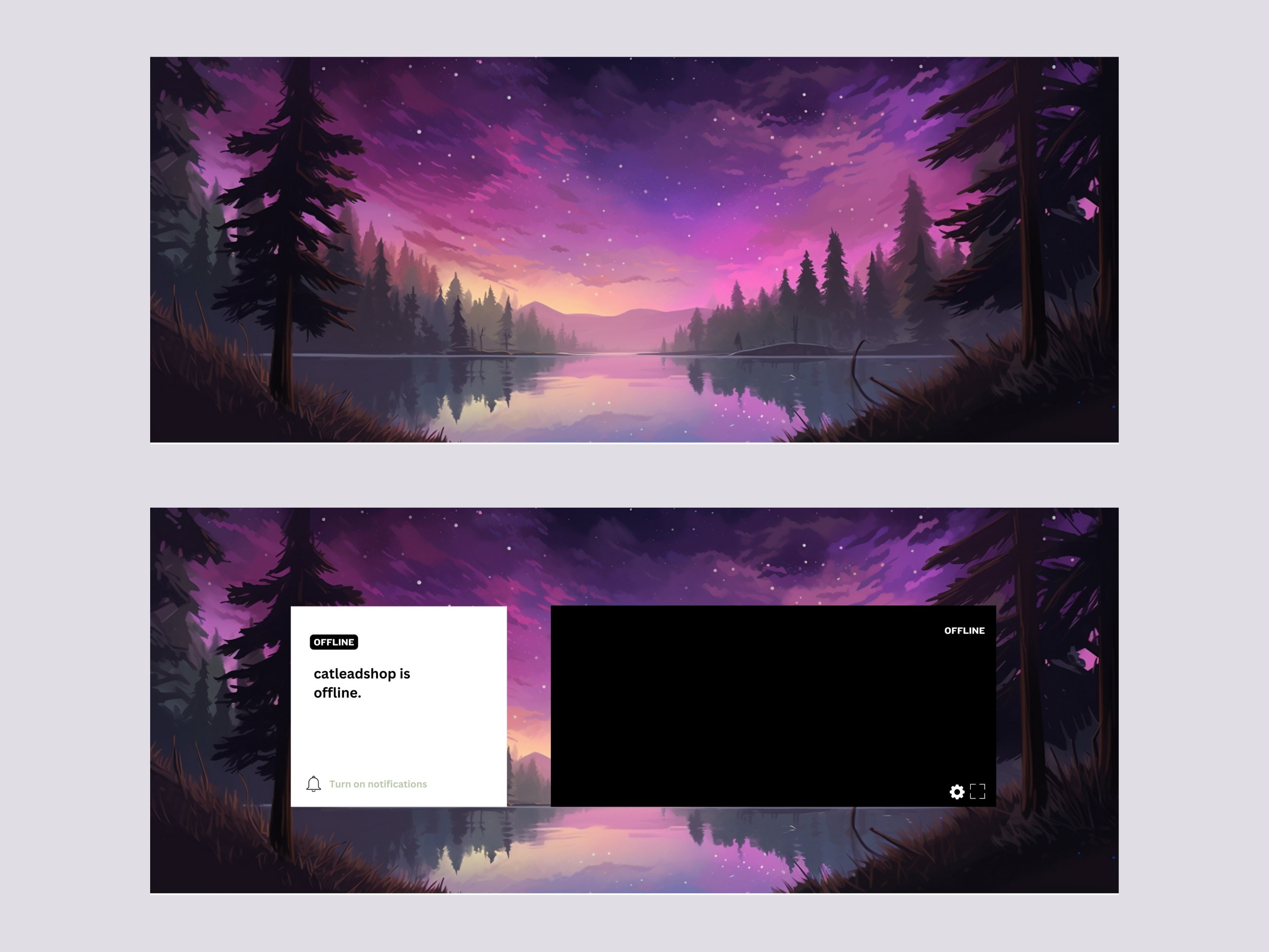 Starry Night Purple Twitch Stream Banner Purple Forest Wallpaper ...