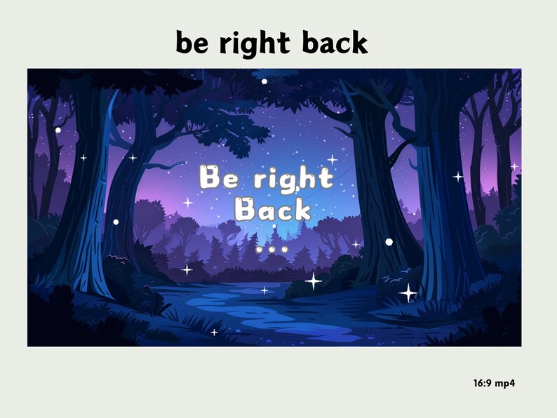 Purple and Blue Night Forest Twitch Screen Digital Overlays for Stream ...