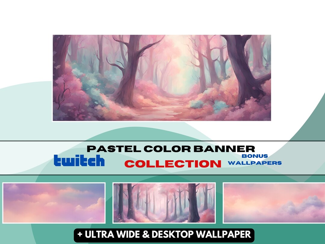 Dreamy Pastel Sky & Forest Twitch Banner Pastel Sky Stream Banner ...