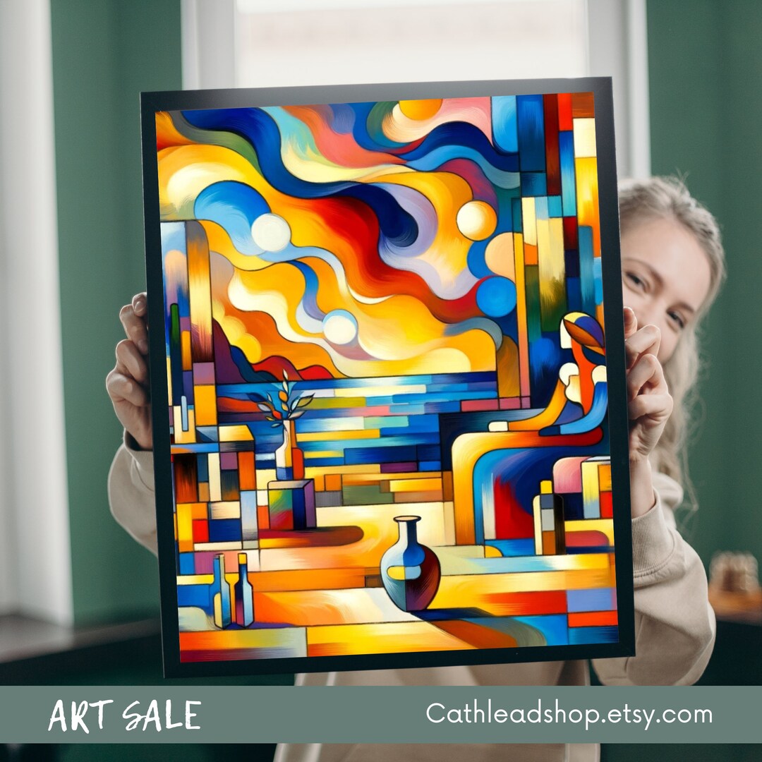 Abstract Elegance A Vibrant 20th Century Masterpiece Style - Etsy