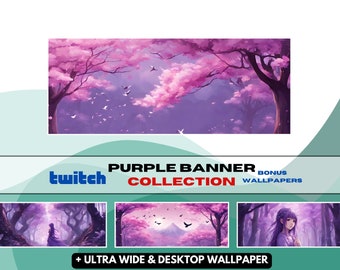 Twitch Banner Purple Night Forest Twitch Banner Purple Twitch Ultrawide ...
