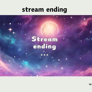 Celestial Animated Starting Soon Screen Twitch Overlay Pink Purple ...