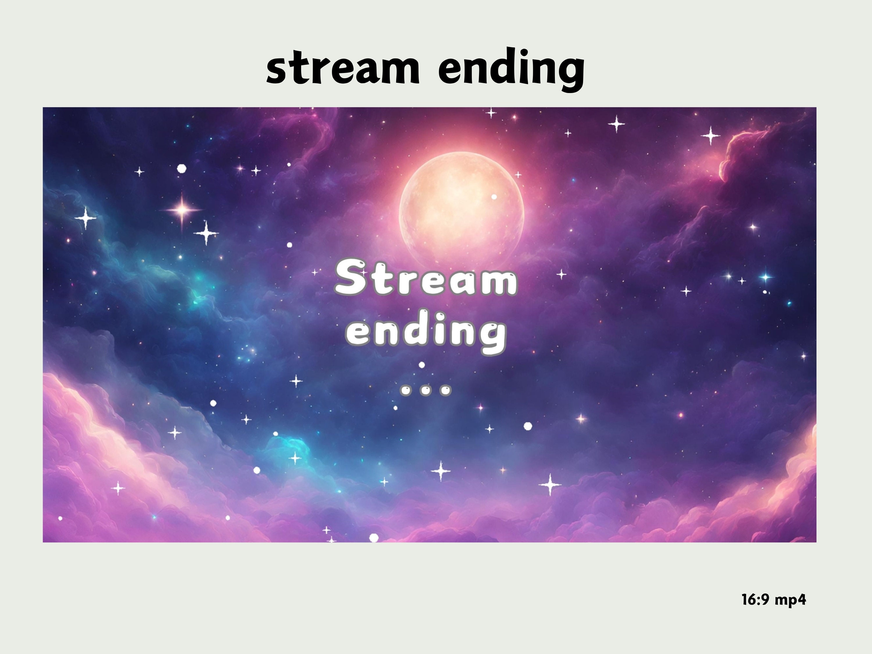 Celestial Animated Starting Soon Screen Twitch Overlay Pink Purple ...