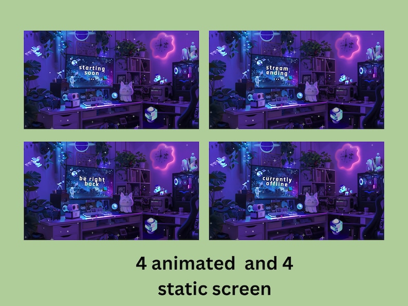 Animated Starting Stream Screen Gaming Twitch Scene, Stream Starting ...