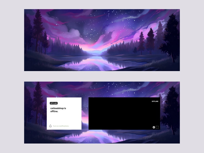 Starry Night Purple Twitch Stream Banner Purple Forest Wallpaper ...