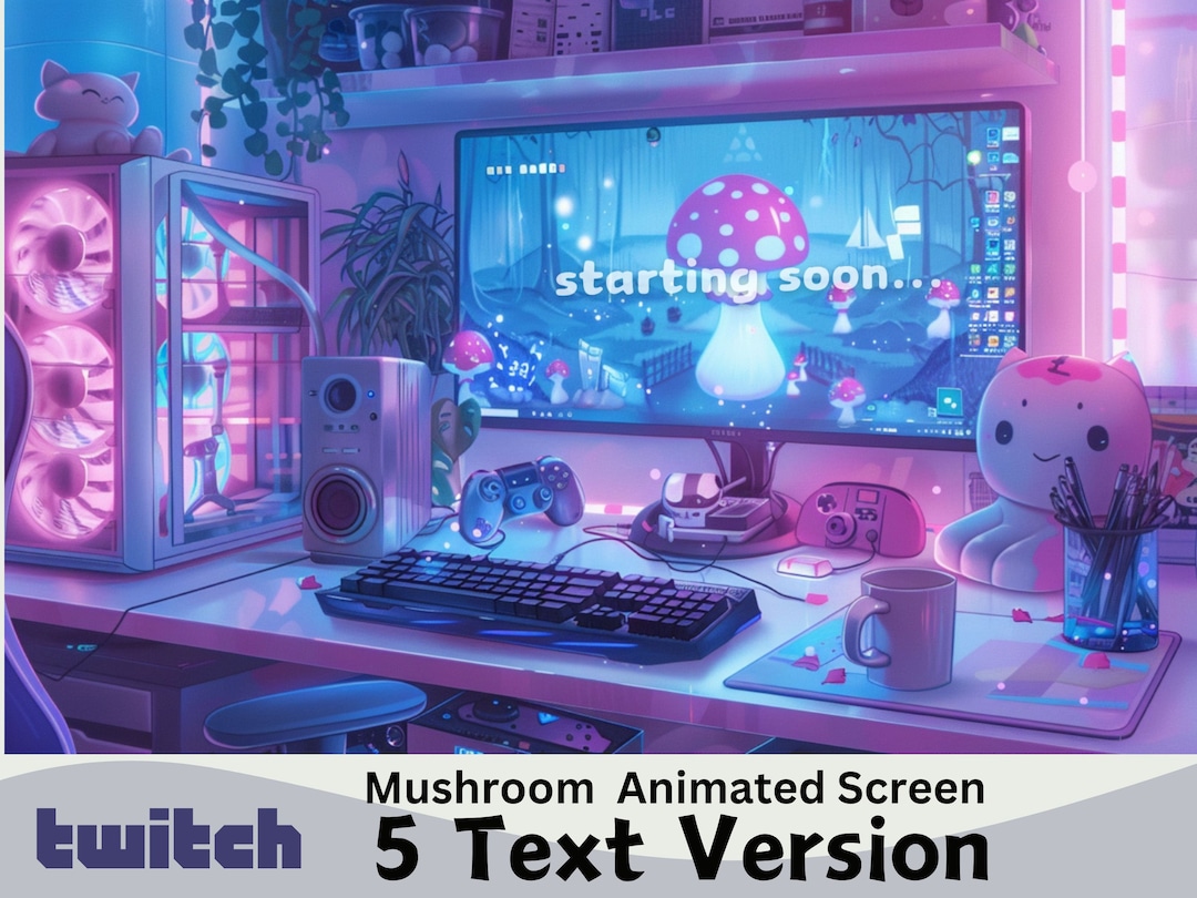 Animated Mushroom Twitch Screen: Gaming Stream Overlay (digital ...