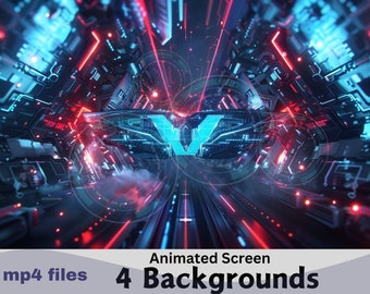 4x Animated Stream Screen for Twitch Lofi Game Room Neon Game Room Twitch Animated Screen for ...