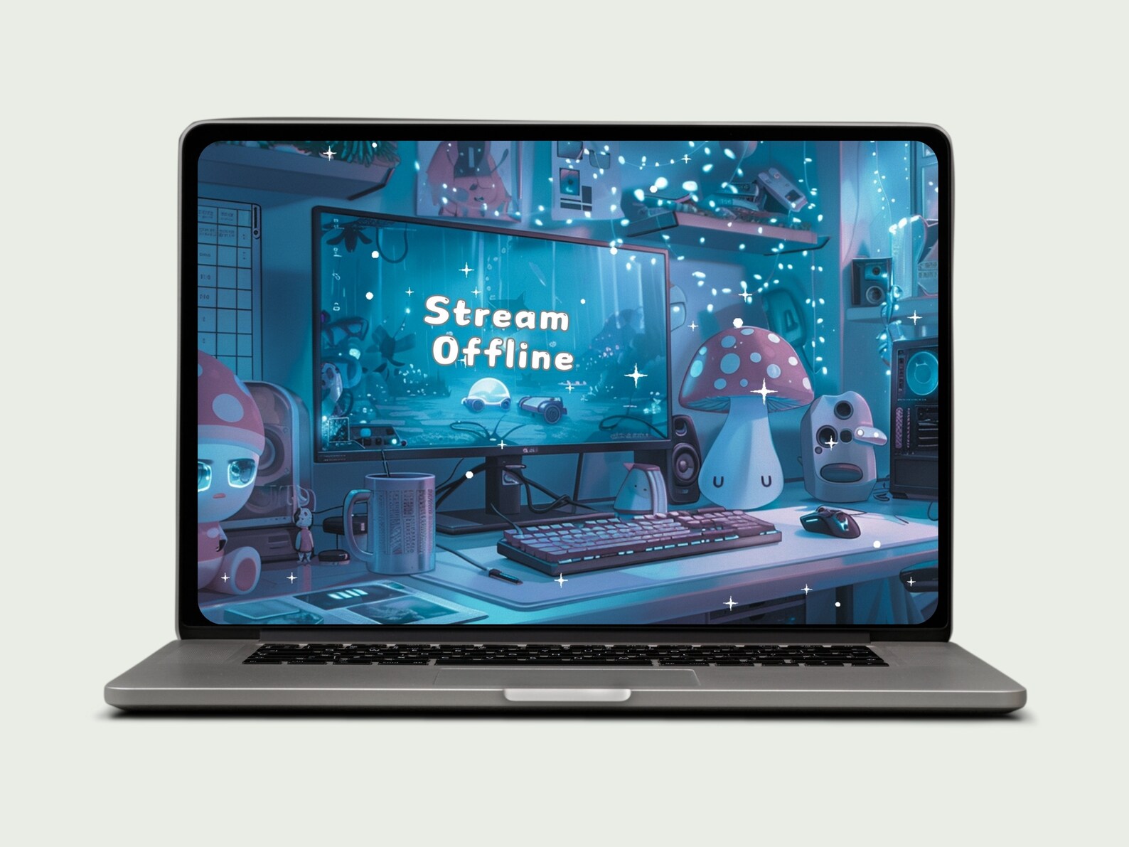 Animated Mushroom Stream Screen Gaming Twitch Scene, Stream Starting ...