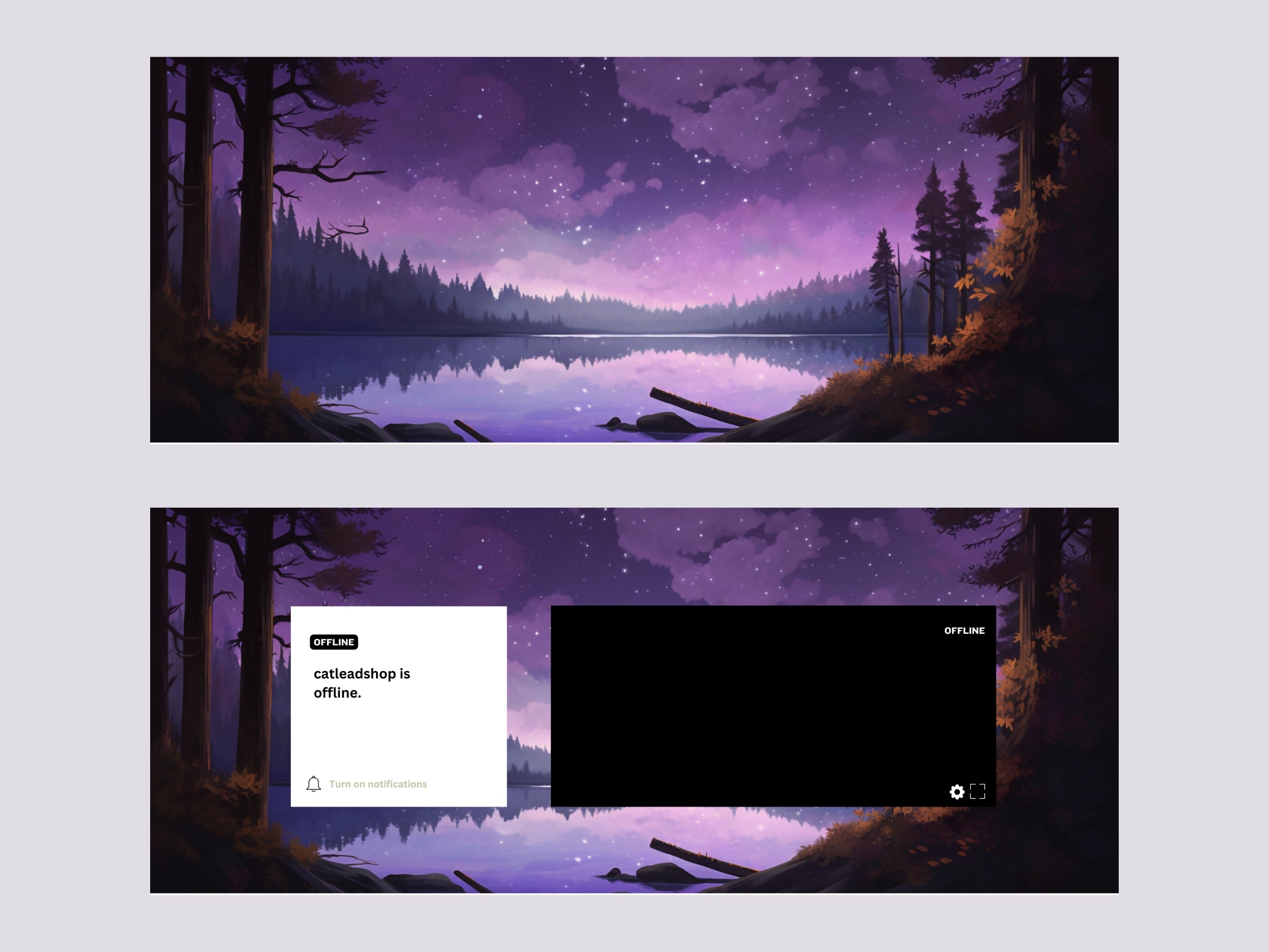 Starry Night Purple Twitch Stream Banner Purple Forest Wallpaper ...