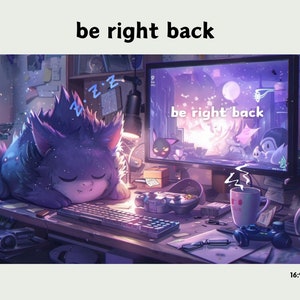 Animated Gengar Lofi Gaming Desk Twitch Scene, Stream Starting Soon, Be ...
