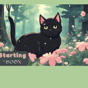 4 Animated Lofi Twitch Screens Overlay Cat Animated Starting Soon ...