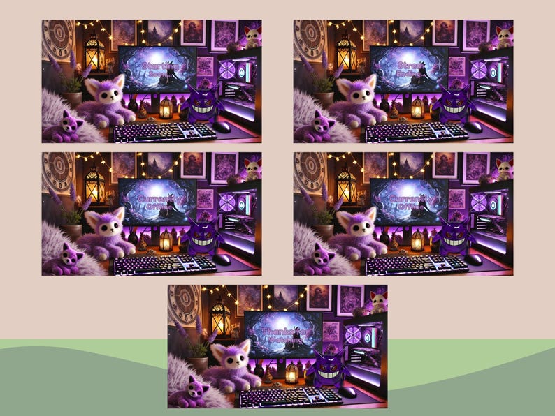 Animated Gengar Lofi Gaming Desk Twitch Scene, Stream Starting Soon, Be ...