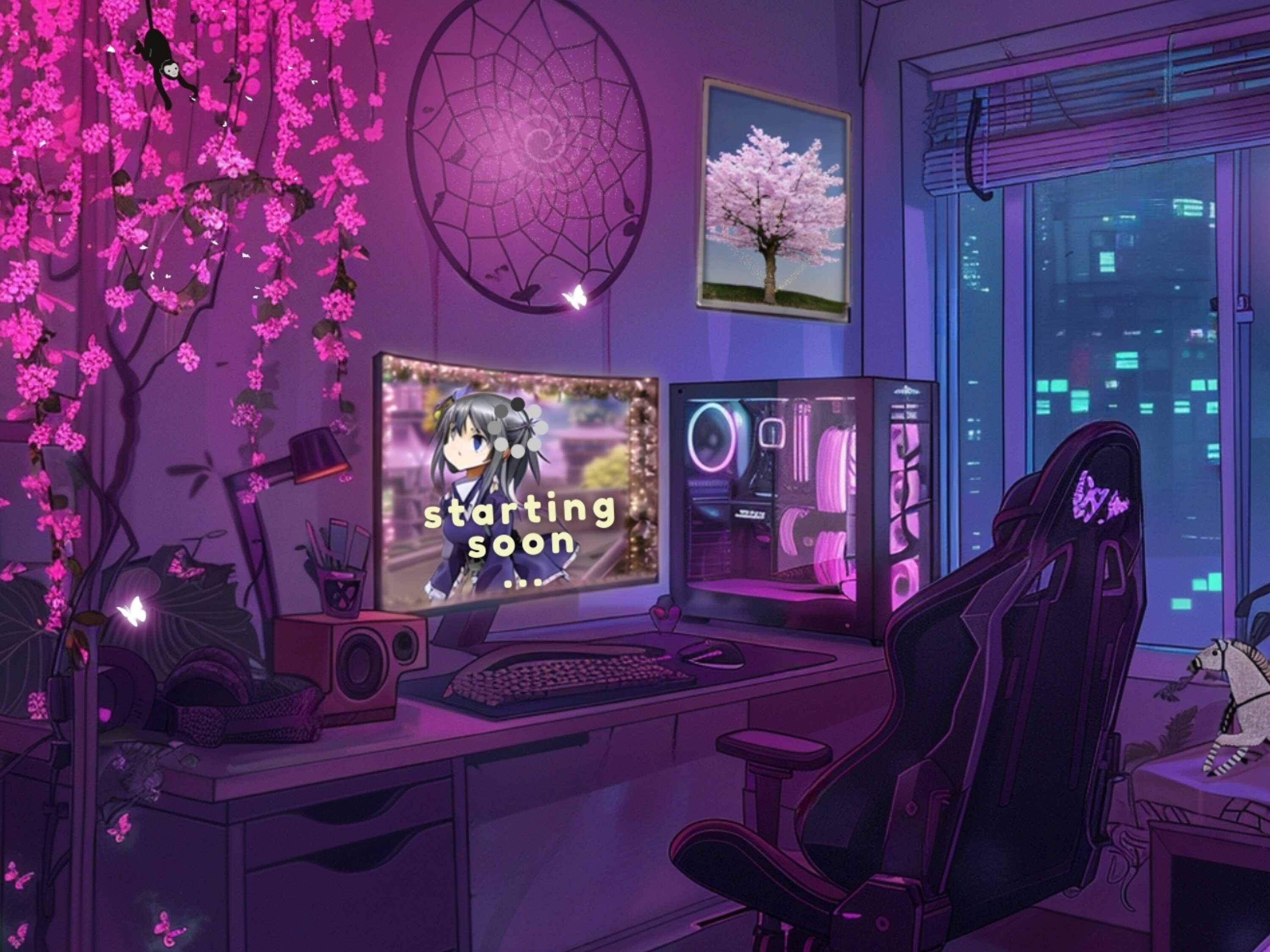 Animated Cozy Room Stream Screen Gaming Twitch Scene, Stream Starting ...