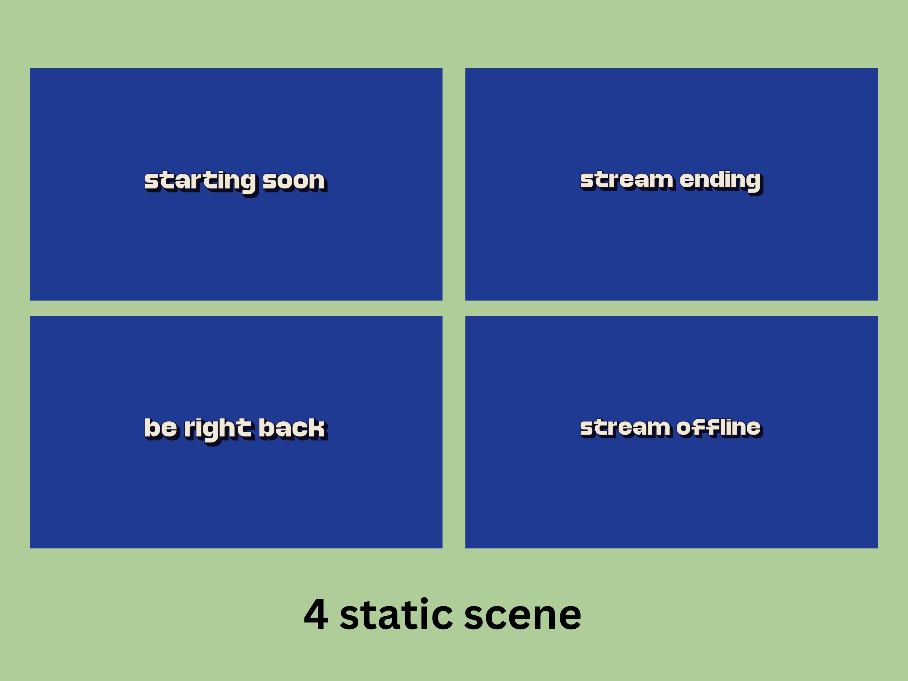 Minimalist Blue Twitch Stream Overlay: BRB, Offline, Starting Soon ...