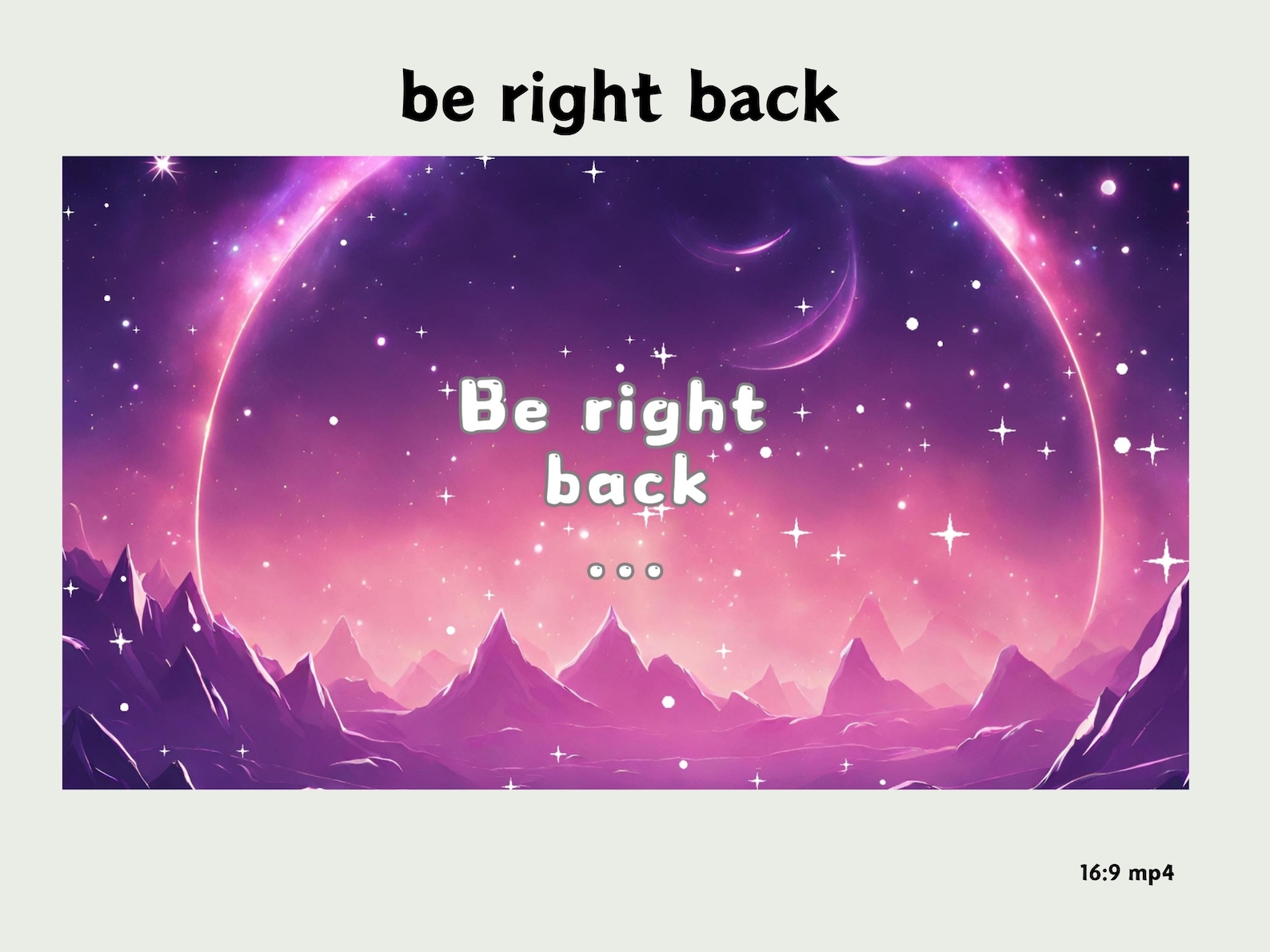 Celestial Animated Starting Soon Screen Twitch Overlay Pink Purple Stream Scene Be Right Back ...