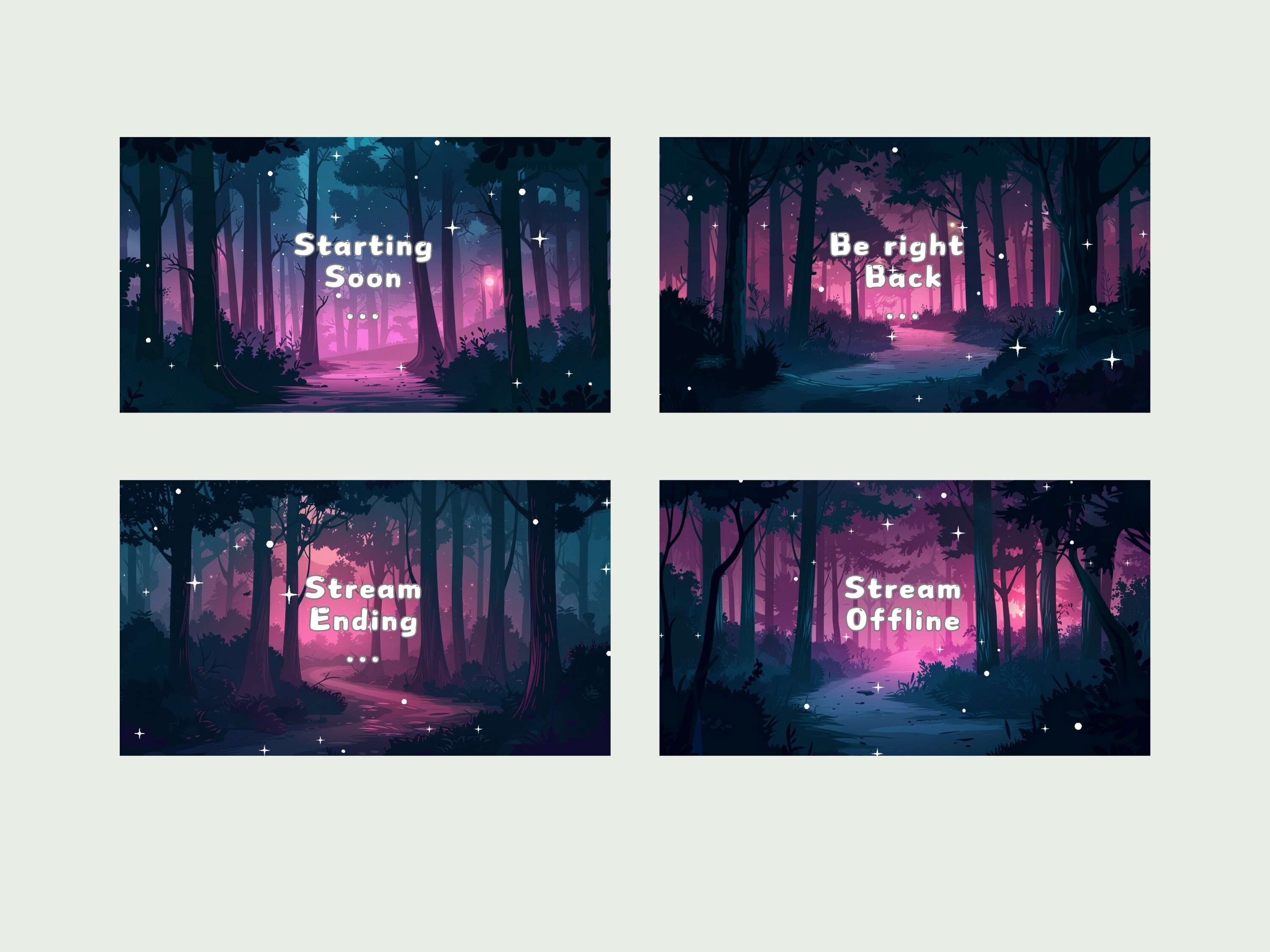 Twitch Stream Banner Pink and Purple Forest Twitch Banner Purple Sky ...