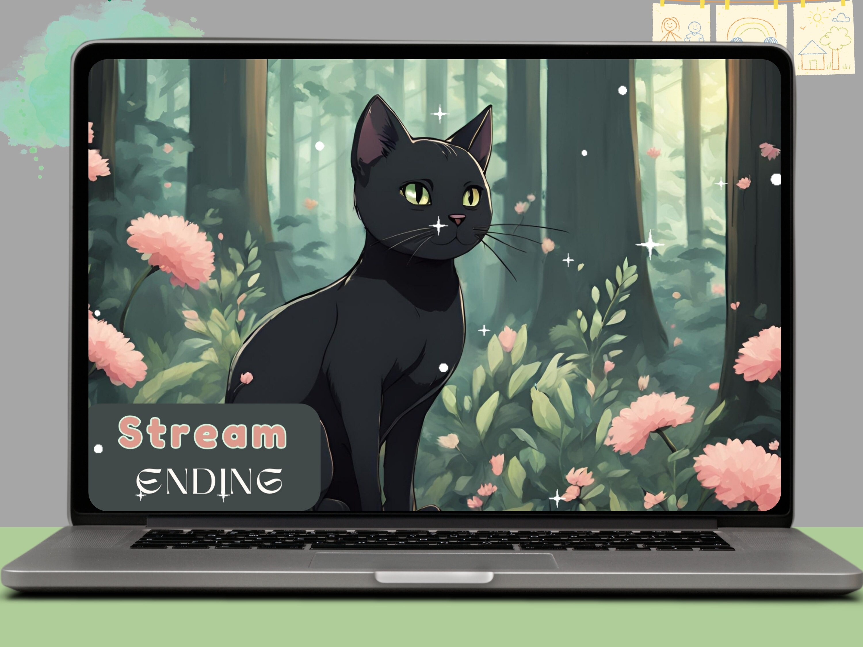 4 Animated Lofi Twitch Screens Overlay Cat Animated Starting Soon ...