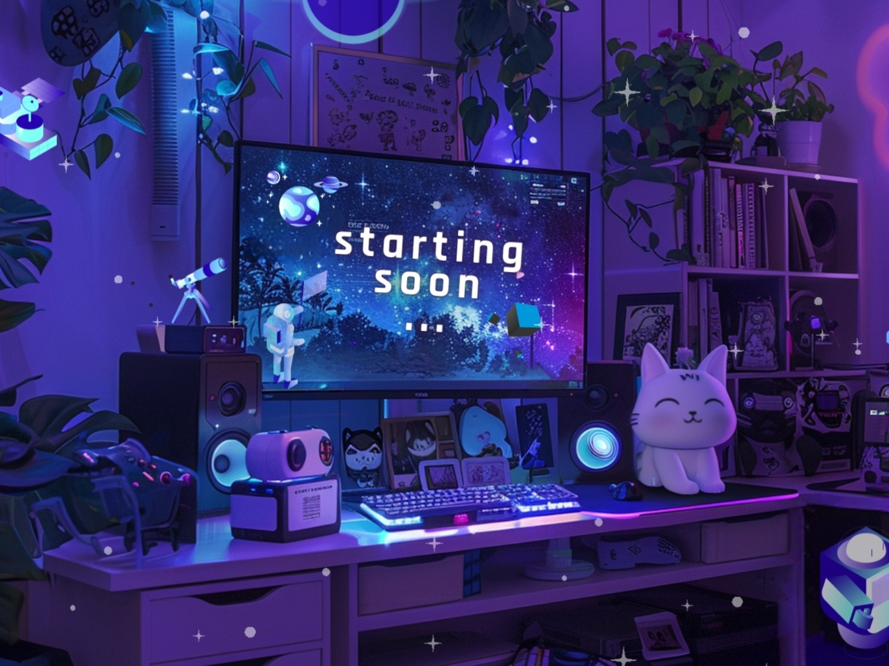 Animated Starting Stream Screen Gaming Twitch Scene, Stream Starting ...