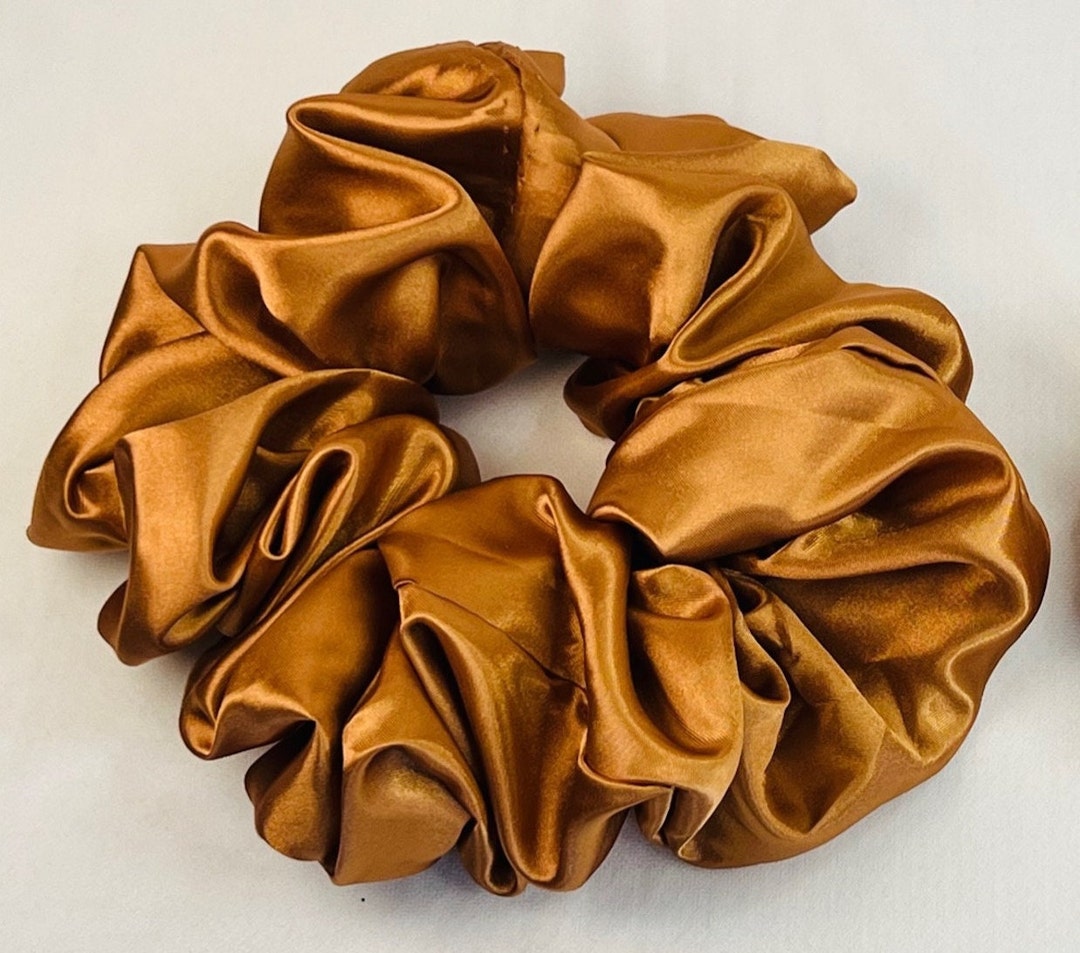 Copper Satin Scrunchies in Jumbo Sizes. Hand Made Scrunchies in Satin ...