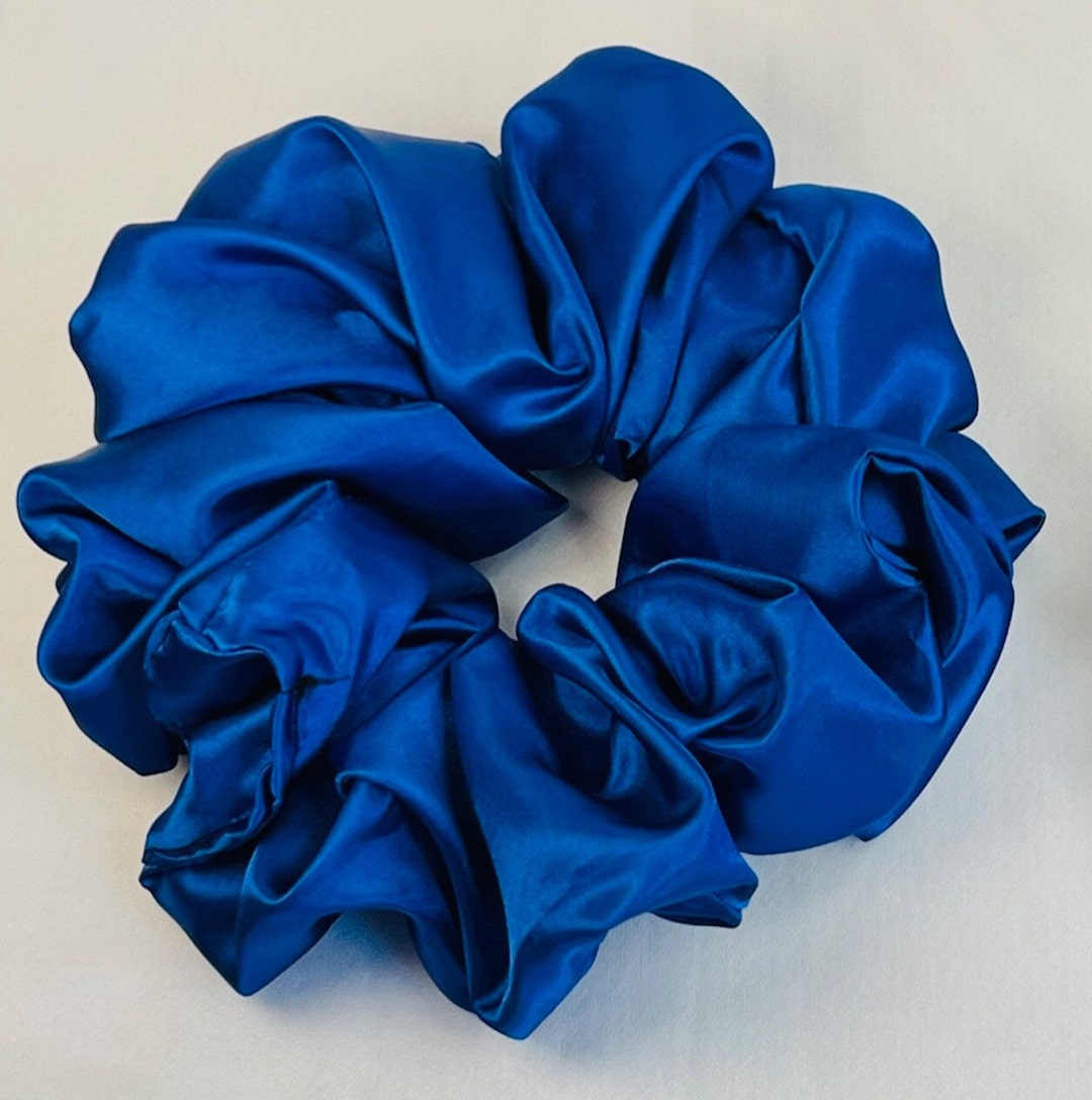 Royal Blue Satin Scrunchies in Jumbo Sizes - Etsy