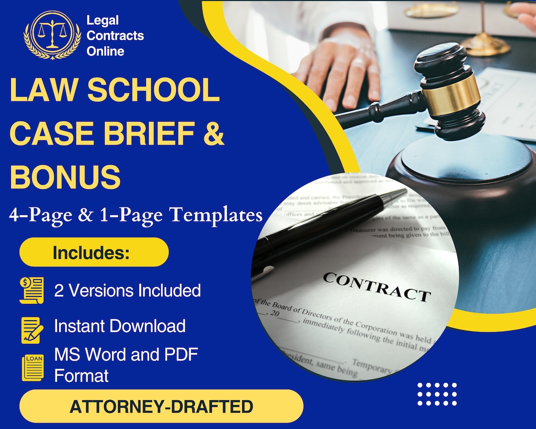 Law School Case Brief Form Law Students Study Aid Editable - Etsy