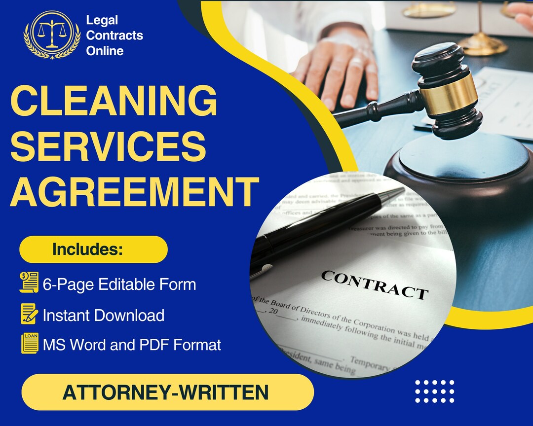 Cleaning Services Agreement Template Editable Cleaning Business ...
