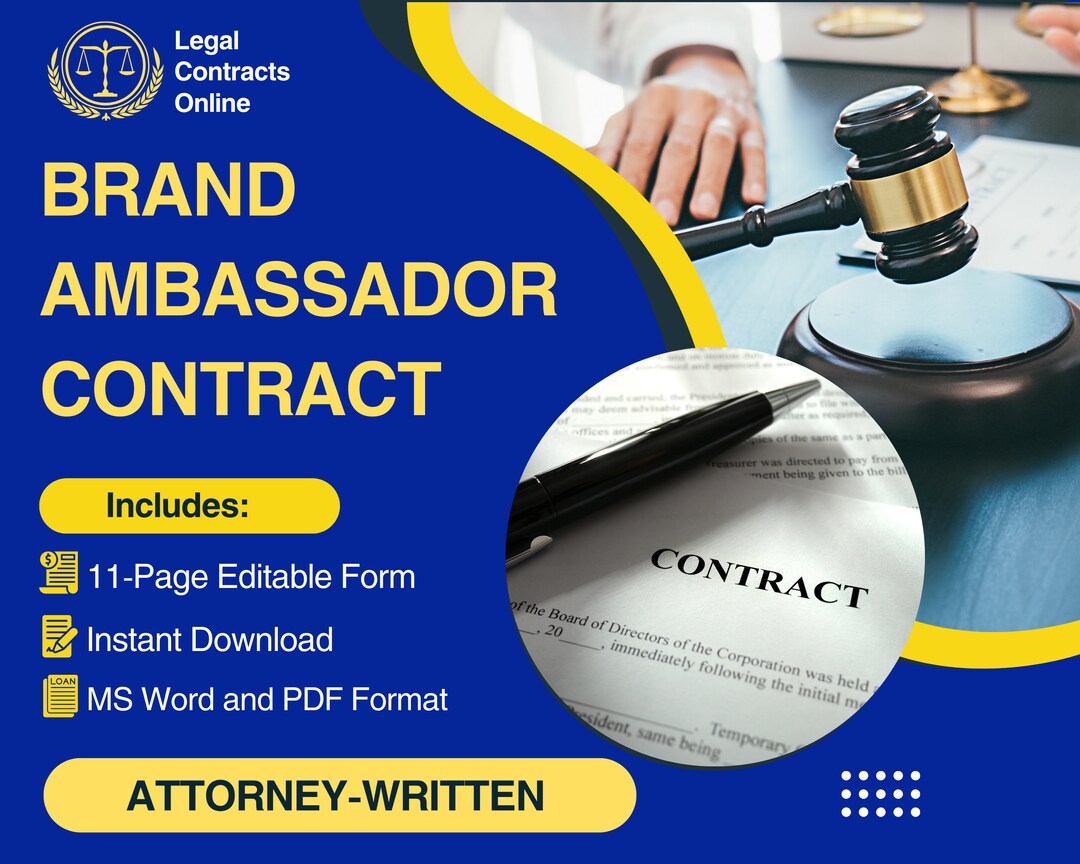 Brand Ambassador Contract Template Influencer Agreement Influencer ...