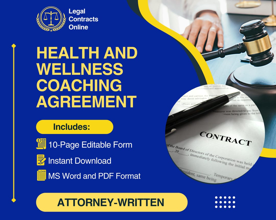 Attorney-written Health & Wellness Coaching Contract Template (MS Word ...