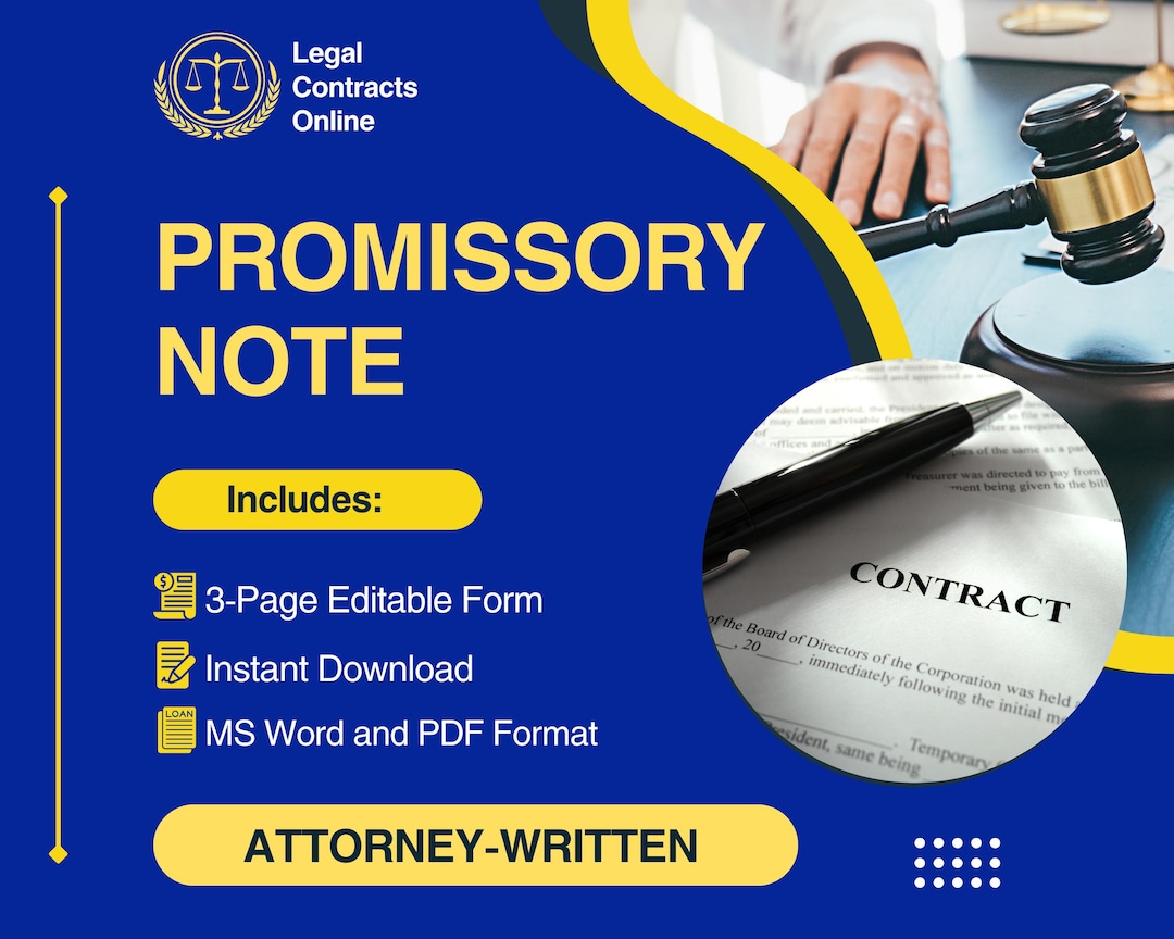 Promissory Note Template: Editable Loan Agreement (digital Download) - Etsy