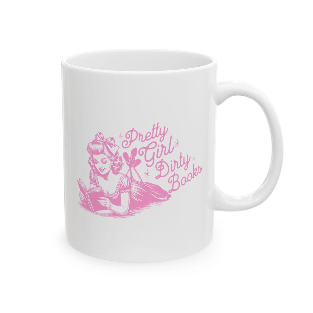 Pretty Girl Dirty Books Mug, Retro Ceramic Coffee Mug for Book Lover ...