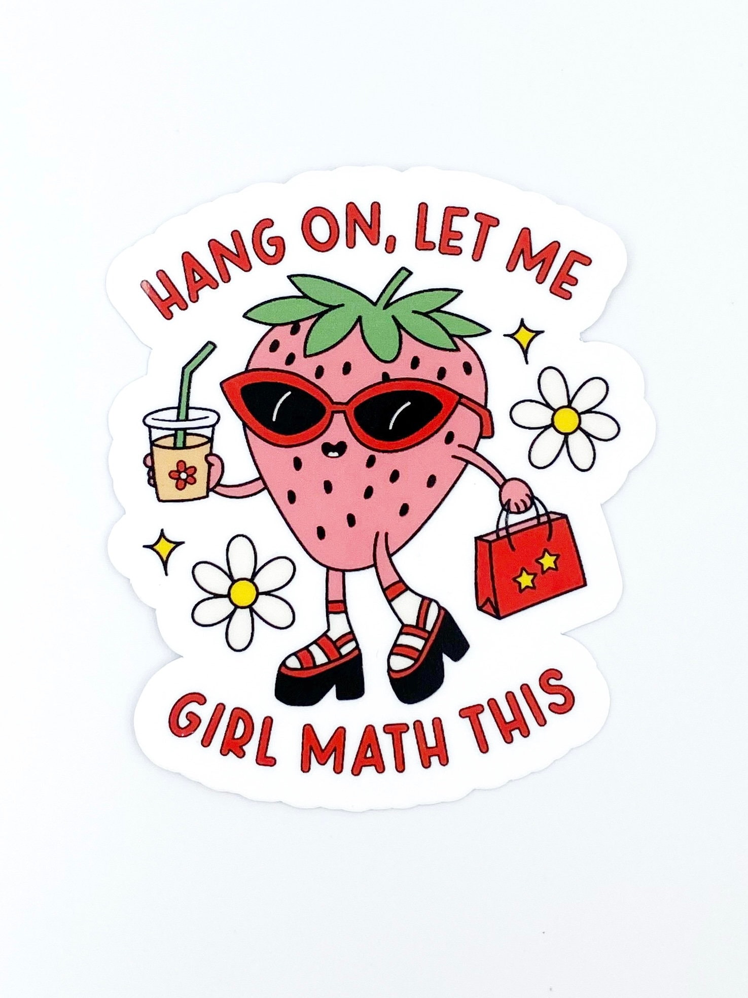 Hang on Let Me Girl Math This Sticker, Water Resistant Sticker, Vinyl ...