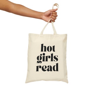 Hot Girls Read Tote Bag, Bookish Bag, Bookworm, Book Club, Canvas ...