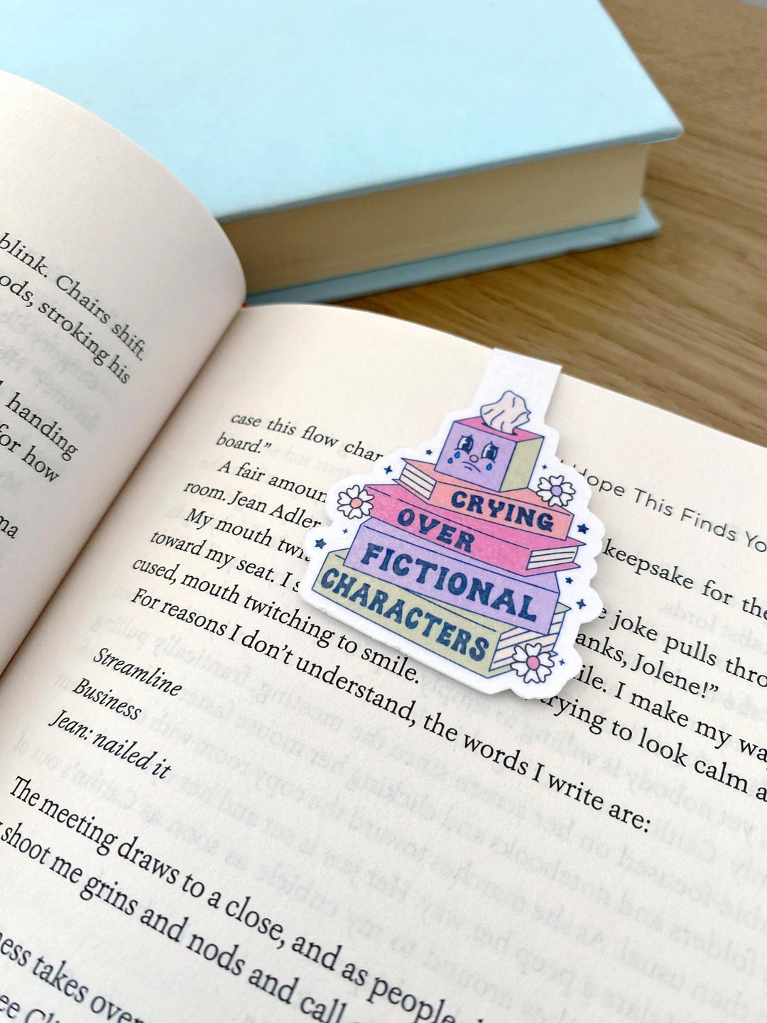 Crying Over Fictional Characters Holographic Magnetic Bookmark, Book ...