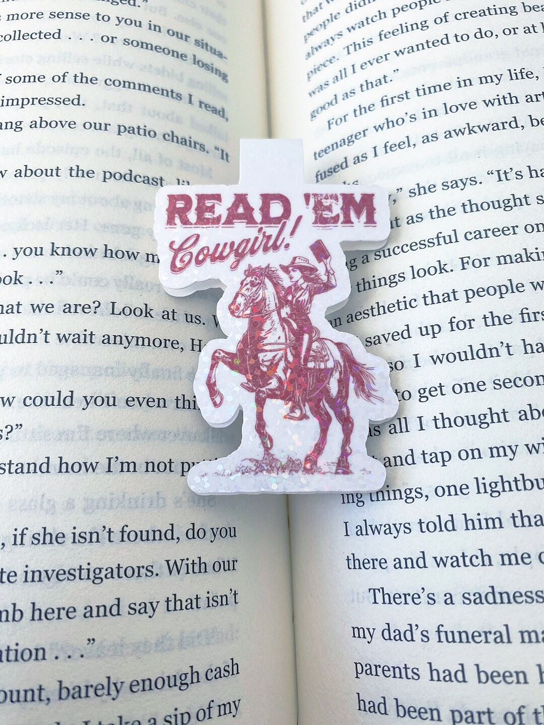 Read 'em Cowgirl Holographic Magnetic Bookmark, Retro Style, Trending ...