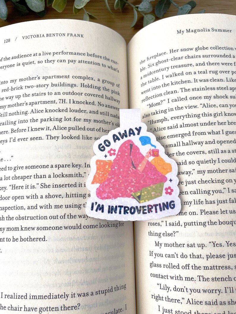 Go Away I'm Introverting Magnetic Bookmark, Funny Sticker, Introvert ...