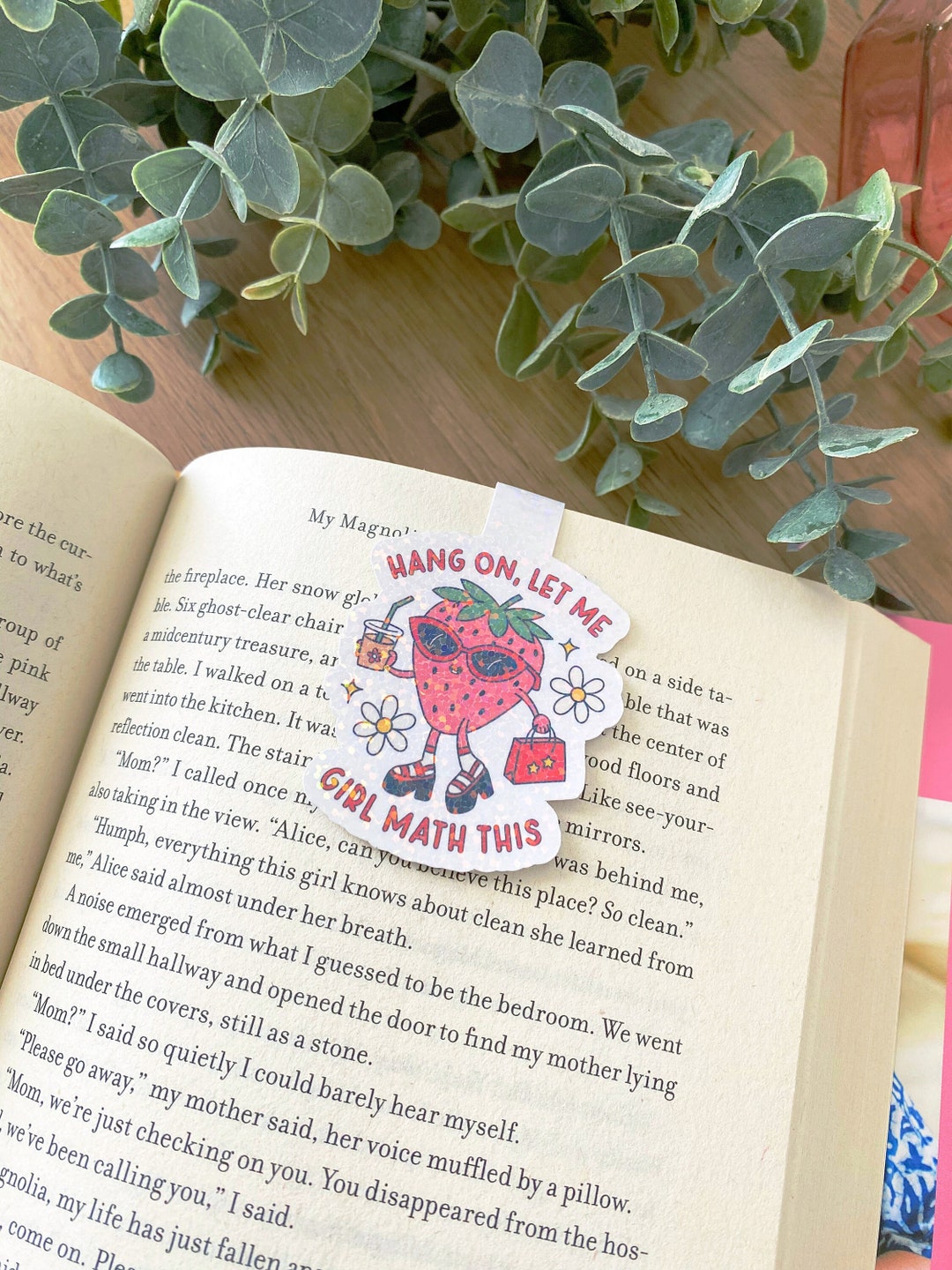 Hang on Let Me Girl Math This Magnetic Bookmark, Holographic Bookmark ...