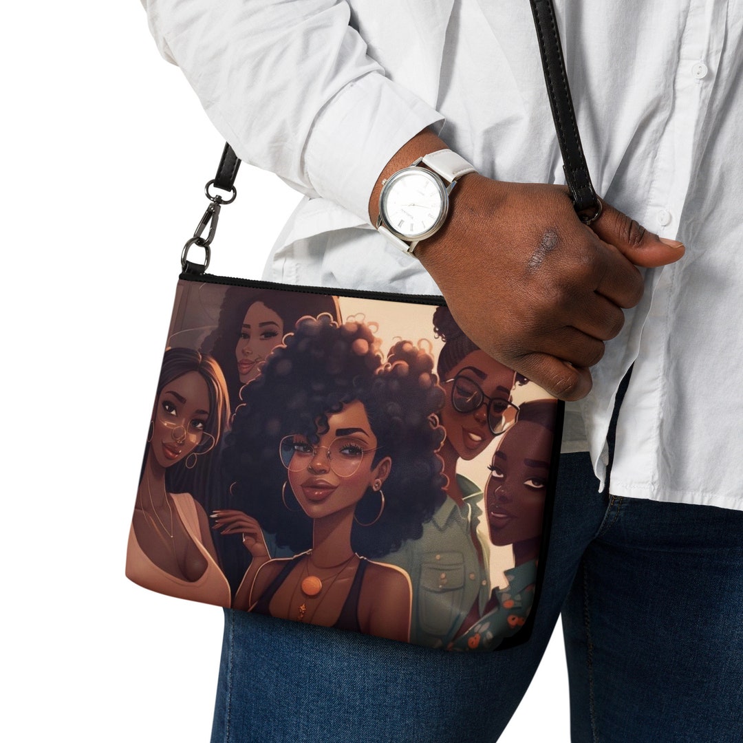 Girl Swag Bag Brown Girl Art, Crossbody Bag, Purse, Clutch, Gift for ...