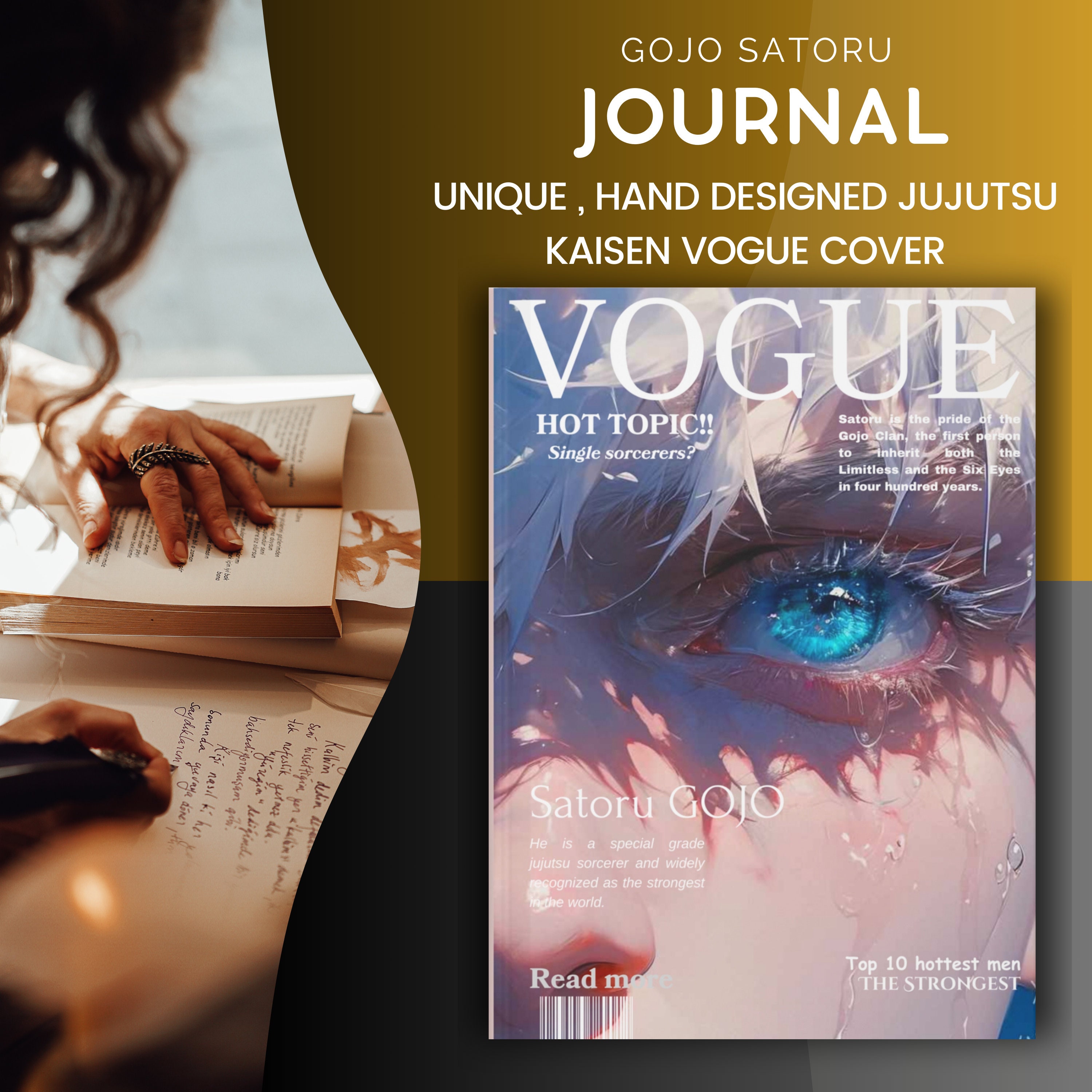 Custom JUJUTSU KAISEN Journal | Gojo Satoru A5 Notebook | Kawaii Vogue ...