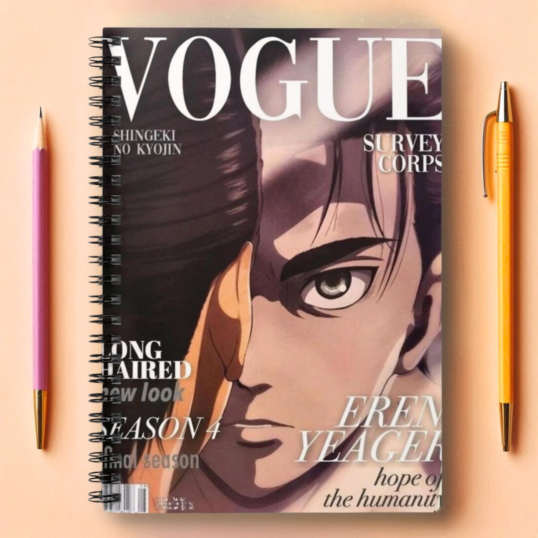 ATTACK ON TITAN Notebook Eren Yeager Kawaii Notebook Japanese Vogue ...