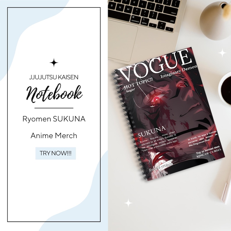 Custom JUJUTSU KAISEN Journal Ryomen Sukuna A5 Notebook Kawaii Anime ...