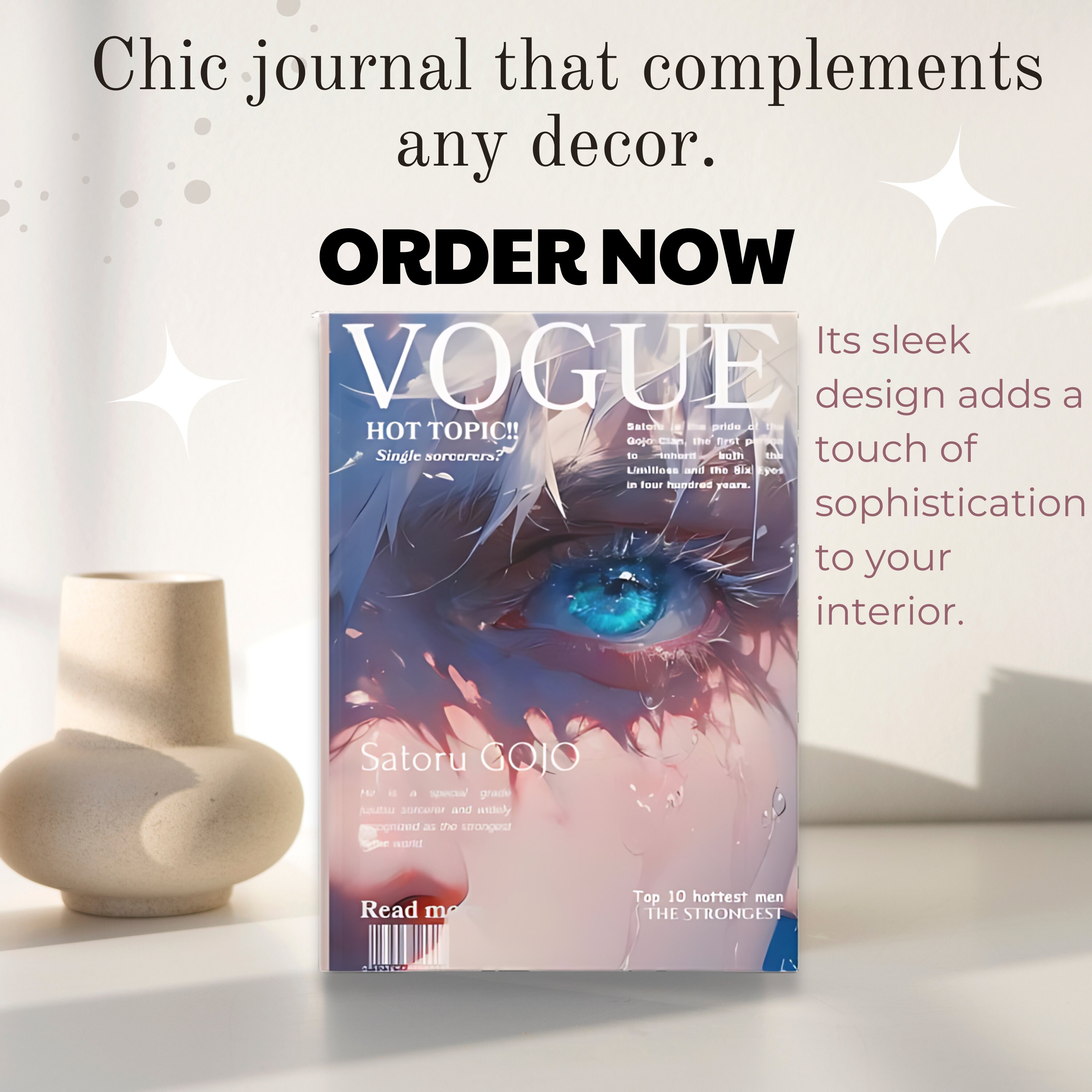 Custom JUJUTSU KAISEN Journal | Gojo Satoru A5 Notebook | Kawaii Vogue ...