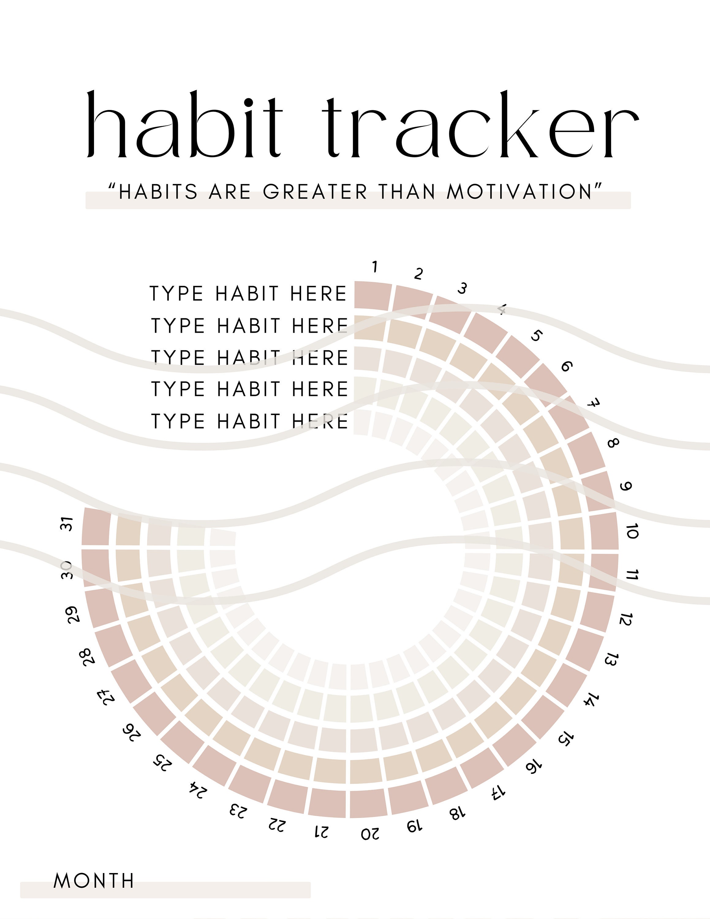 EDITABLE Habit Tracker Template Size A3, A4, US Letter Canva Editable ...