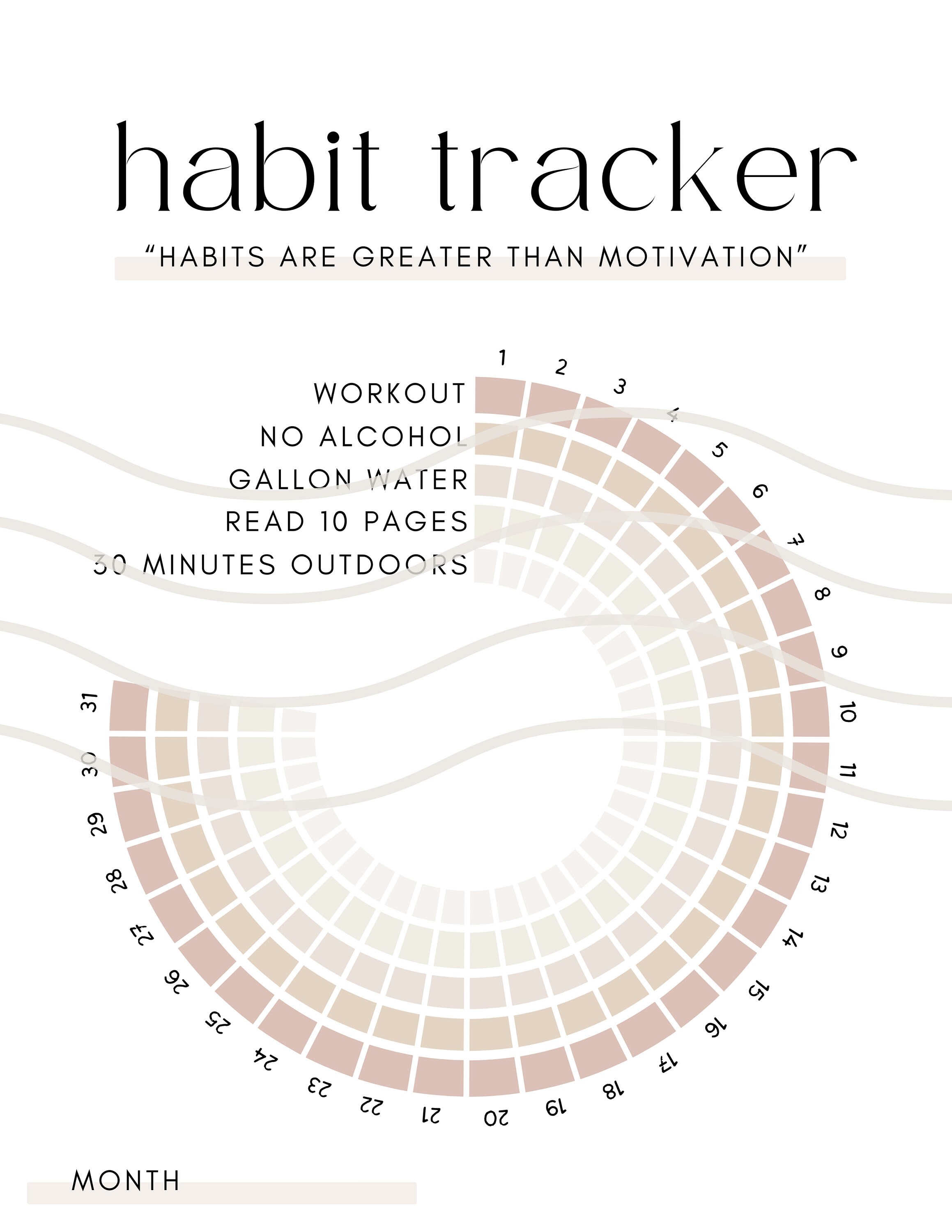 EDITABLE Habit Tracker Template Size A3 A4 US Letter Canva - Etsy